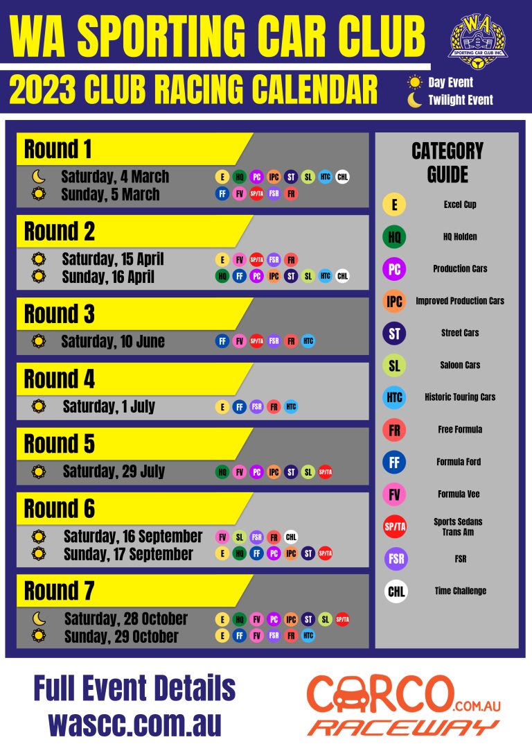 WA Sporting Car Club | Calendar