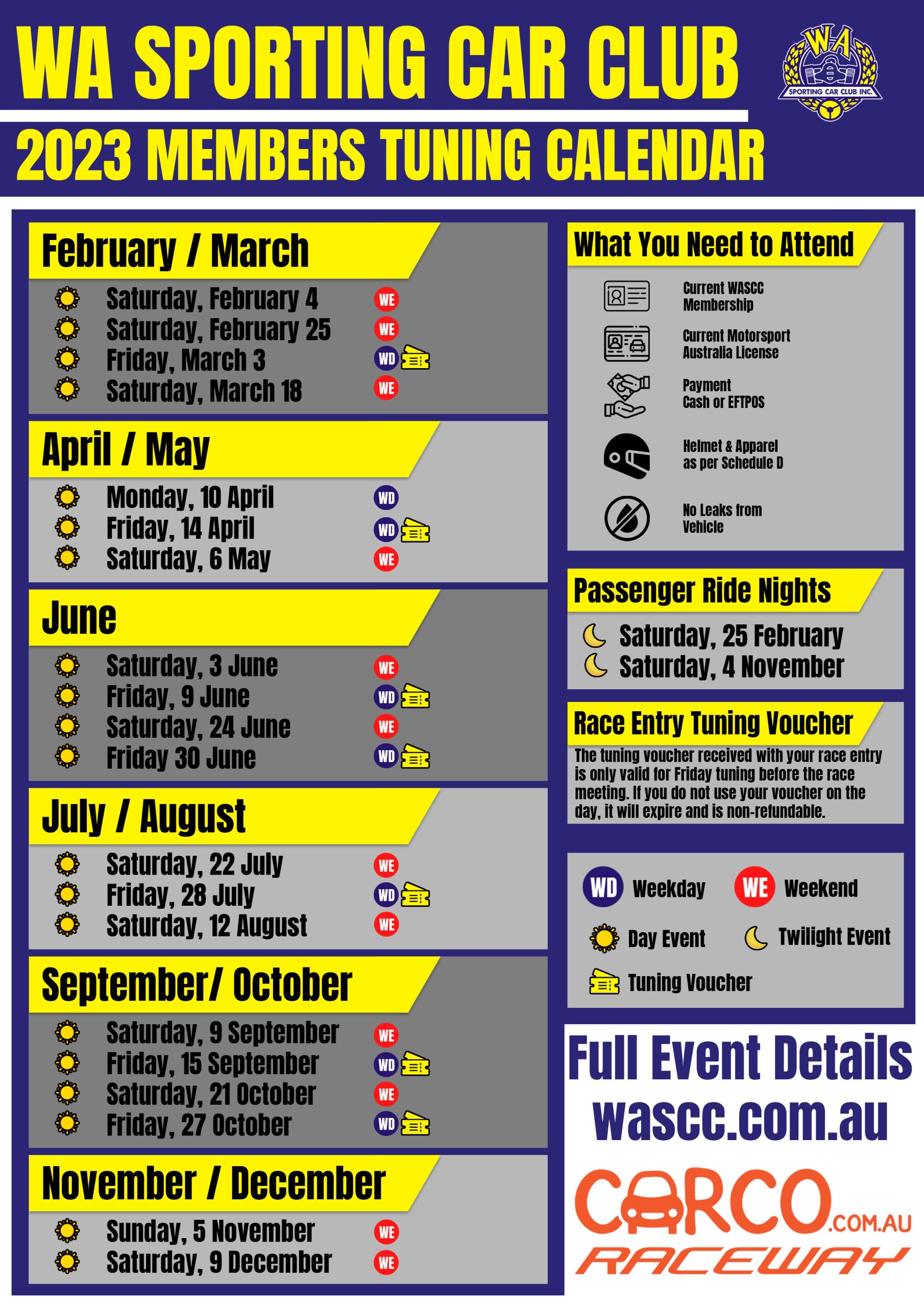 WA Sporting Car Club | Calendar