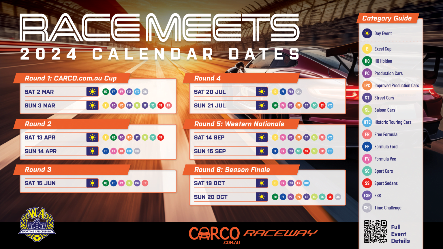 Race Calendar – WA Sporting Car Club
